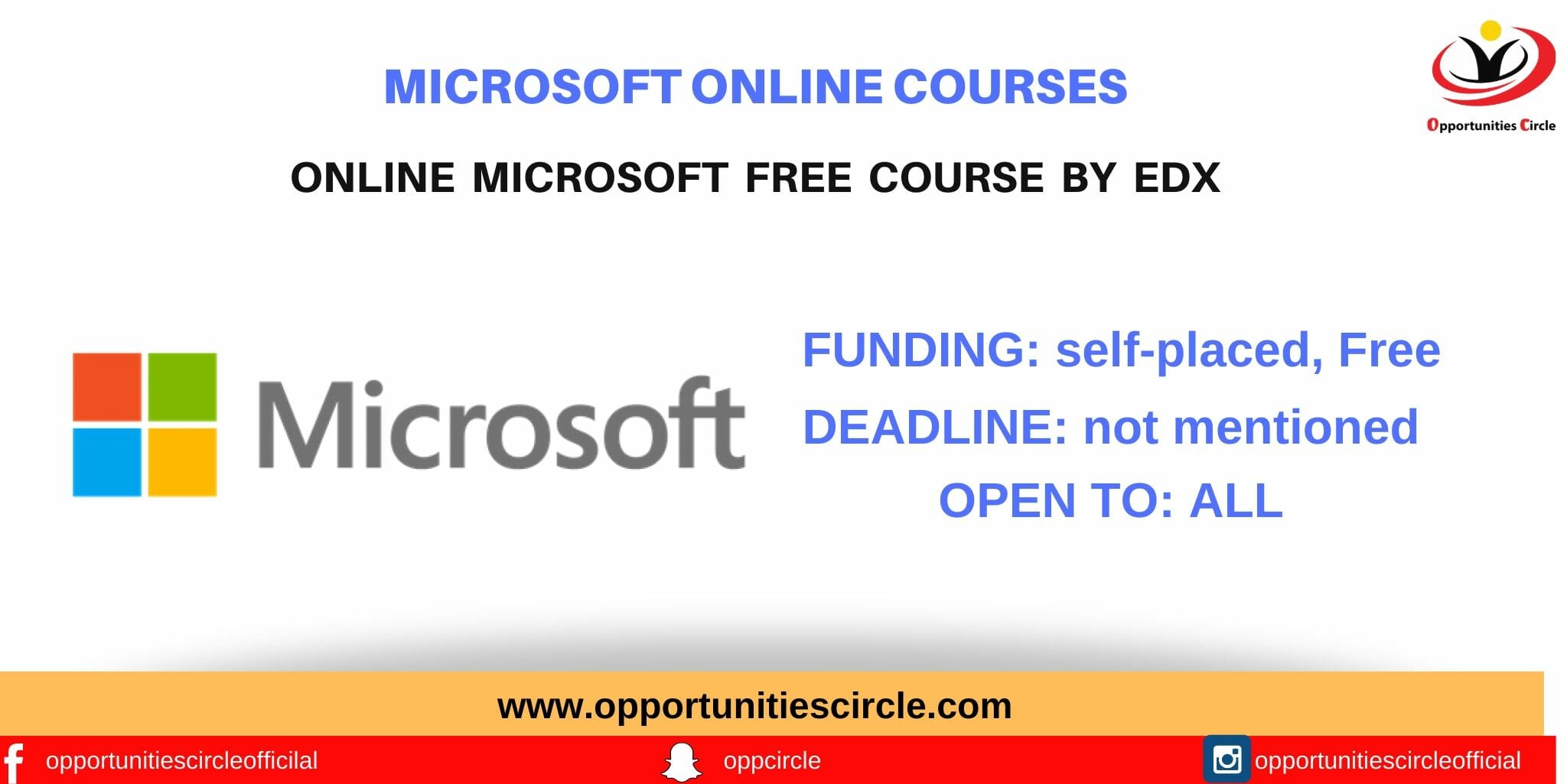 Microsoft Free Online Courses - Opportunities Circle