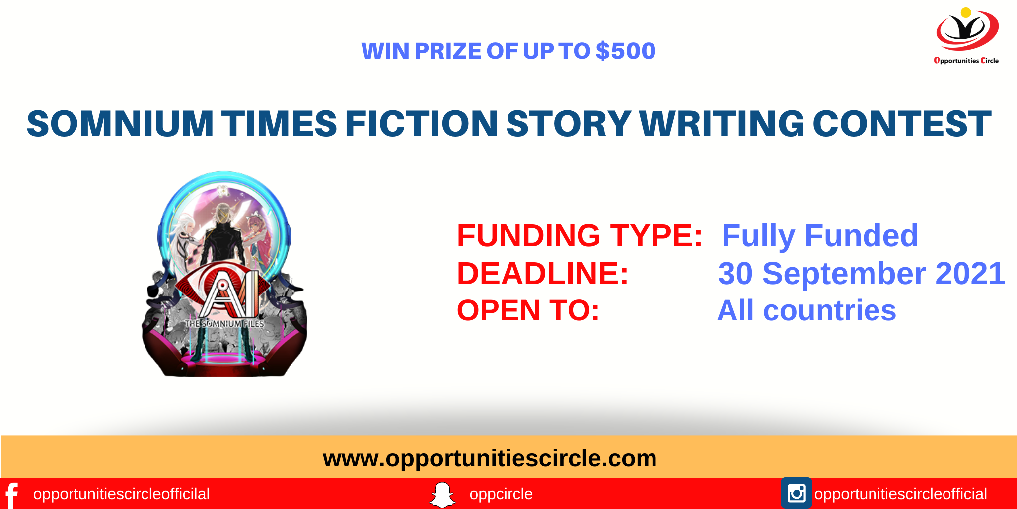 Somnium Times Fiction Story Writing Contest 2021 - Opportunities Circle
