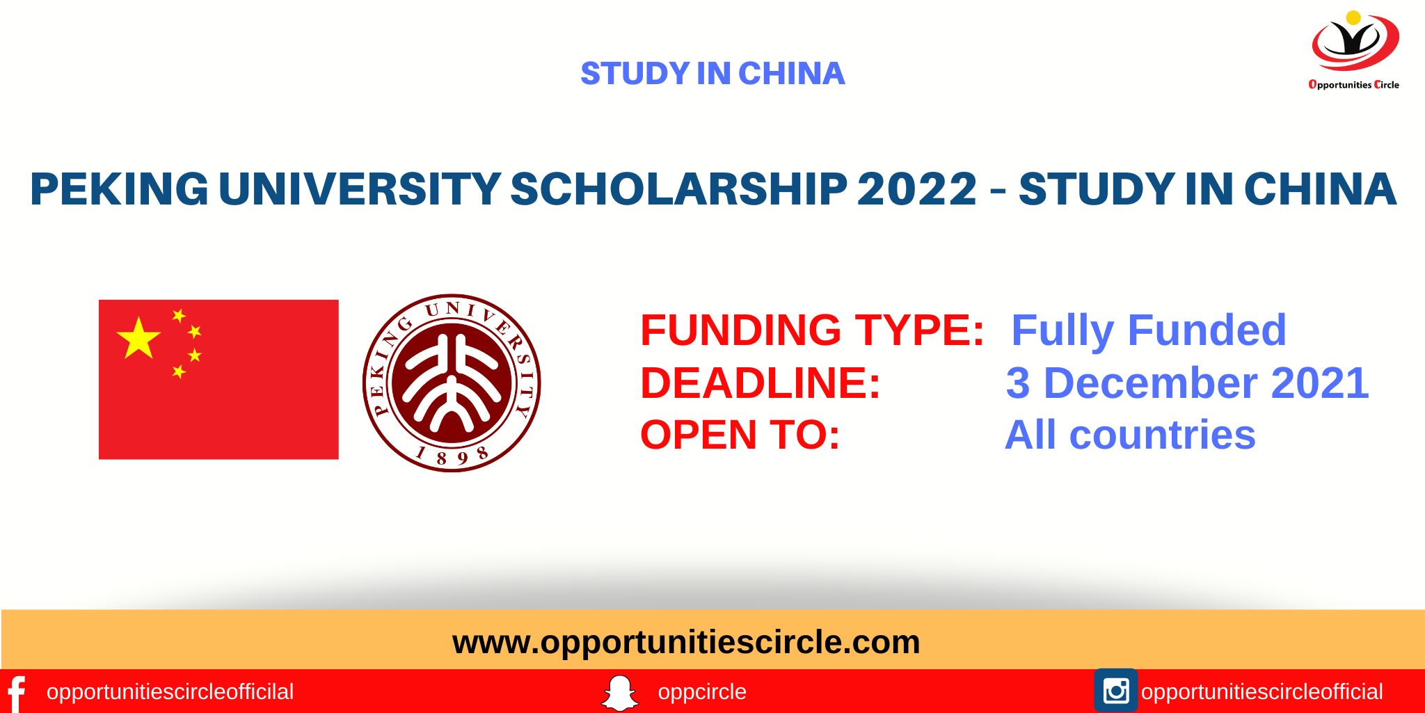 Peking University Scholarship 2022 – Study in China - Opportunities Circle