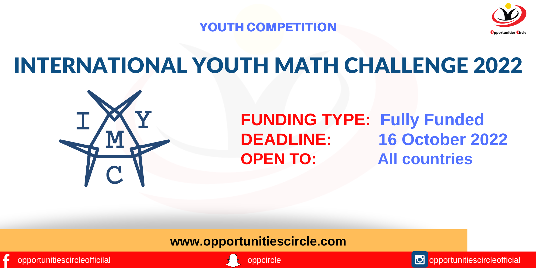 International Youth Math Challenge 2022 - Opportunities Circle