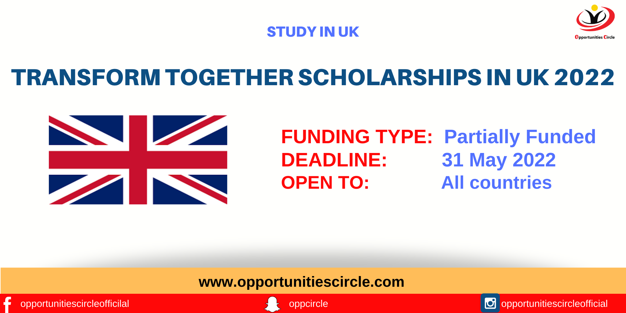 Transform Together Scholarships in UK 2022 - Opportunities Circle