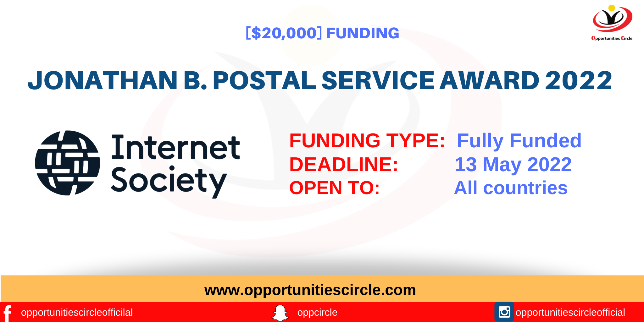 Jonathan B. Postal Service Award 2022 [$20,000] - Opportunities Circle