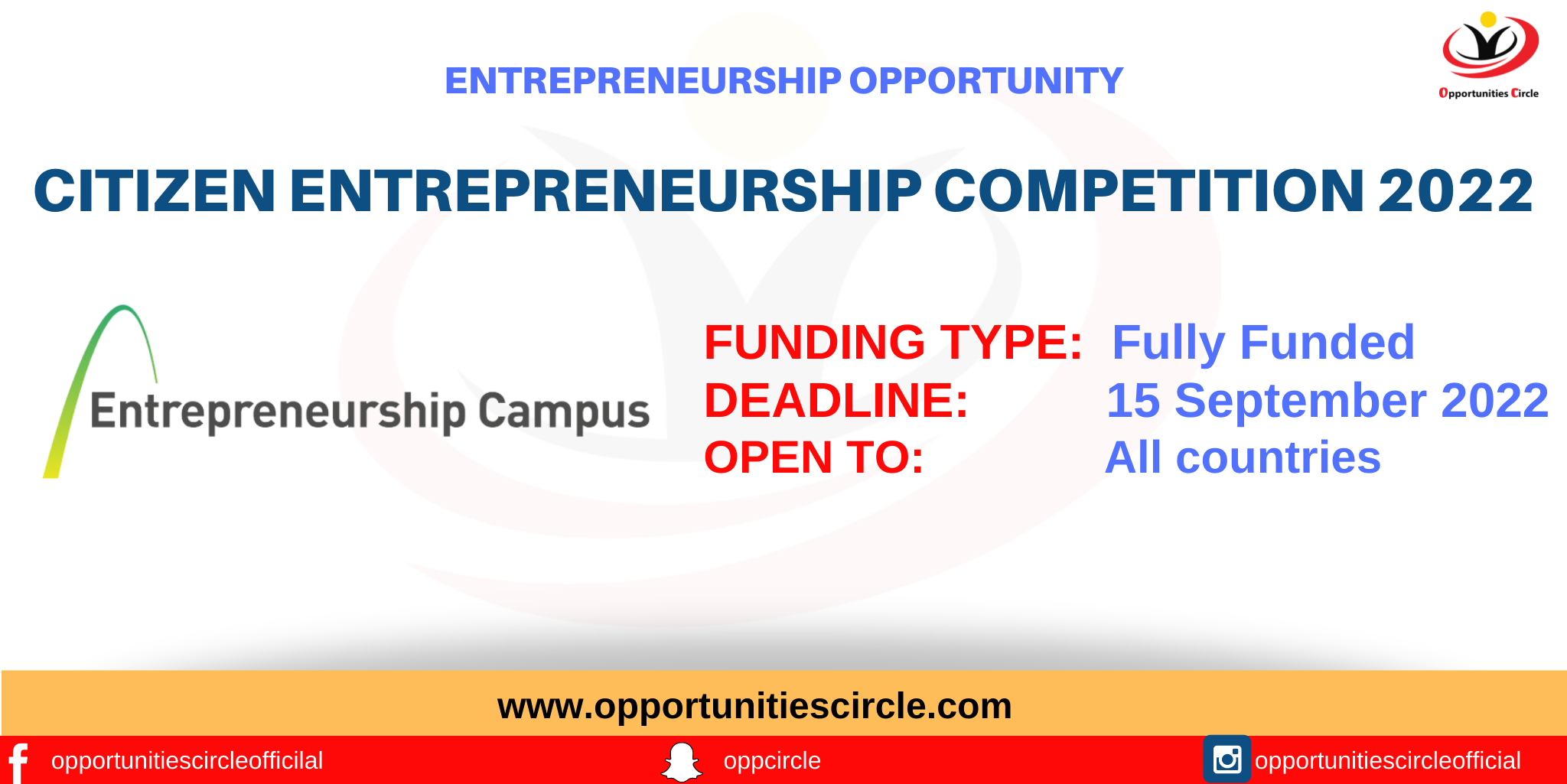 Citizen Entrepreneurship Competition 2022 - Opportunities Circle
