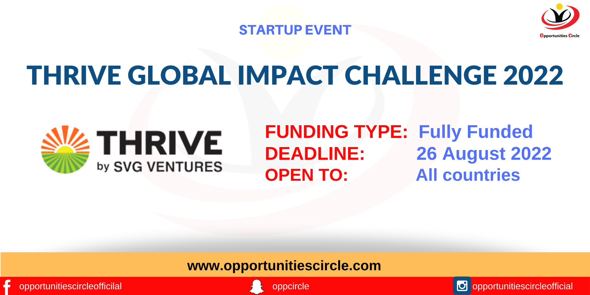 THRIVE Global Impact Challenge 2022 - Opportunities Circle