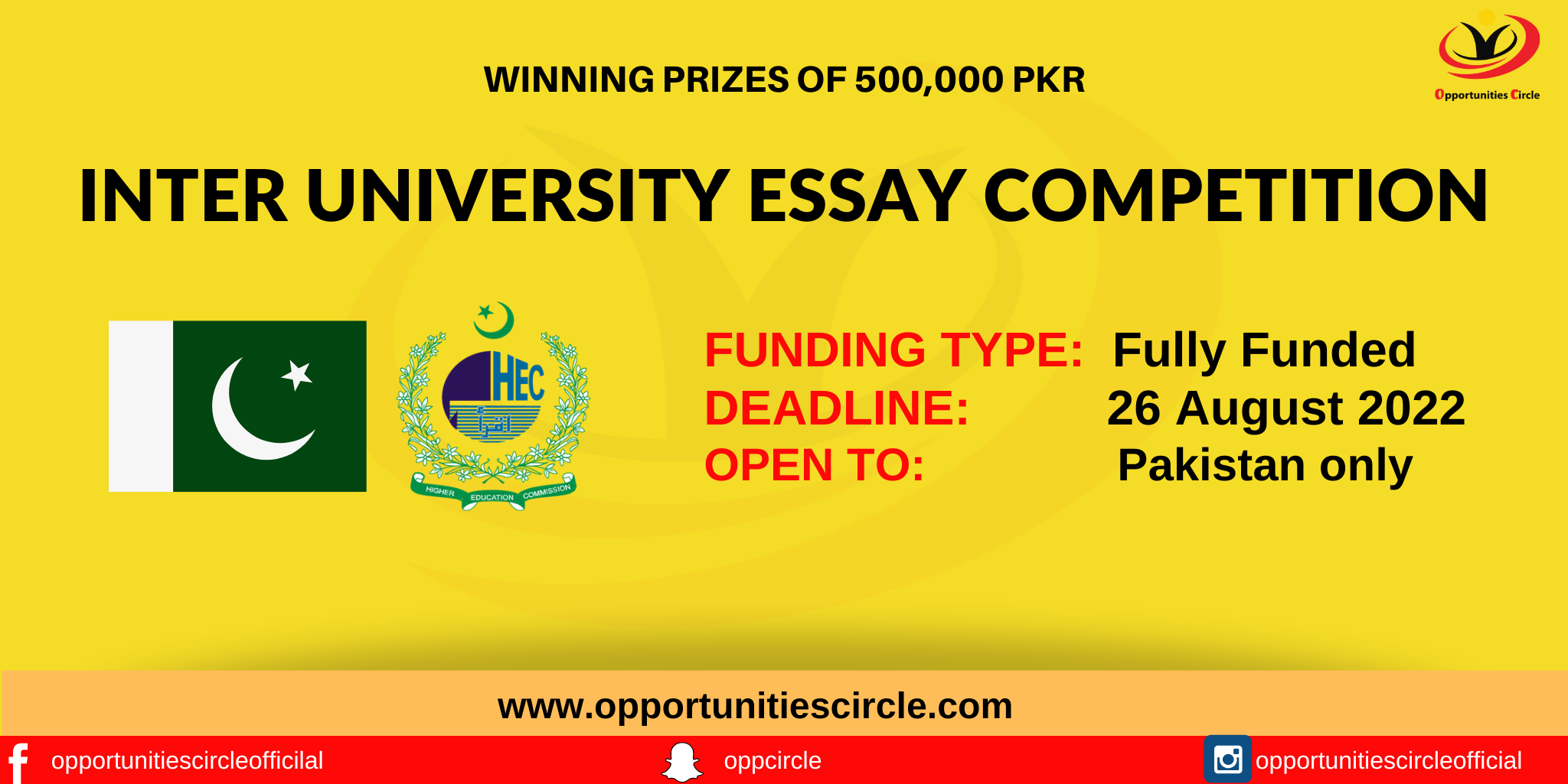 Inter University Essay Competition 2022 - Opportunities Circle