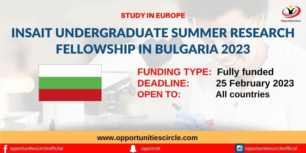 INSAIT Undergraduate Summer Research Fellowship 2023 in Bulgaria - Opportunities Circle