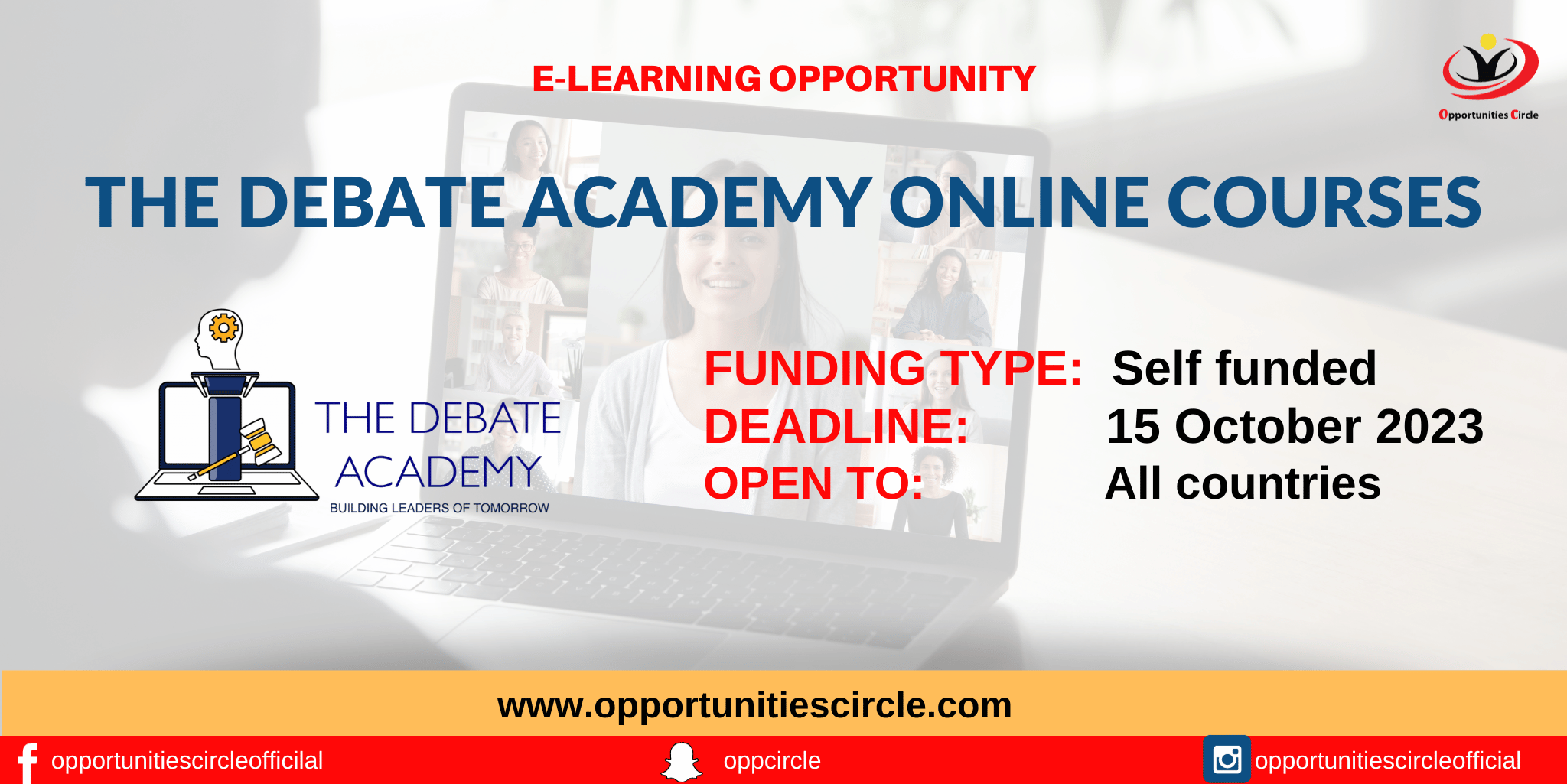 The Debate Academy Online Courses 2023 - Opportunities Circle