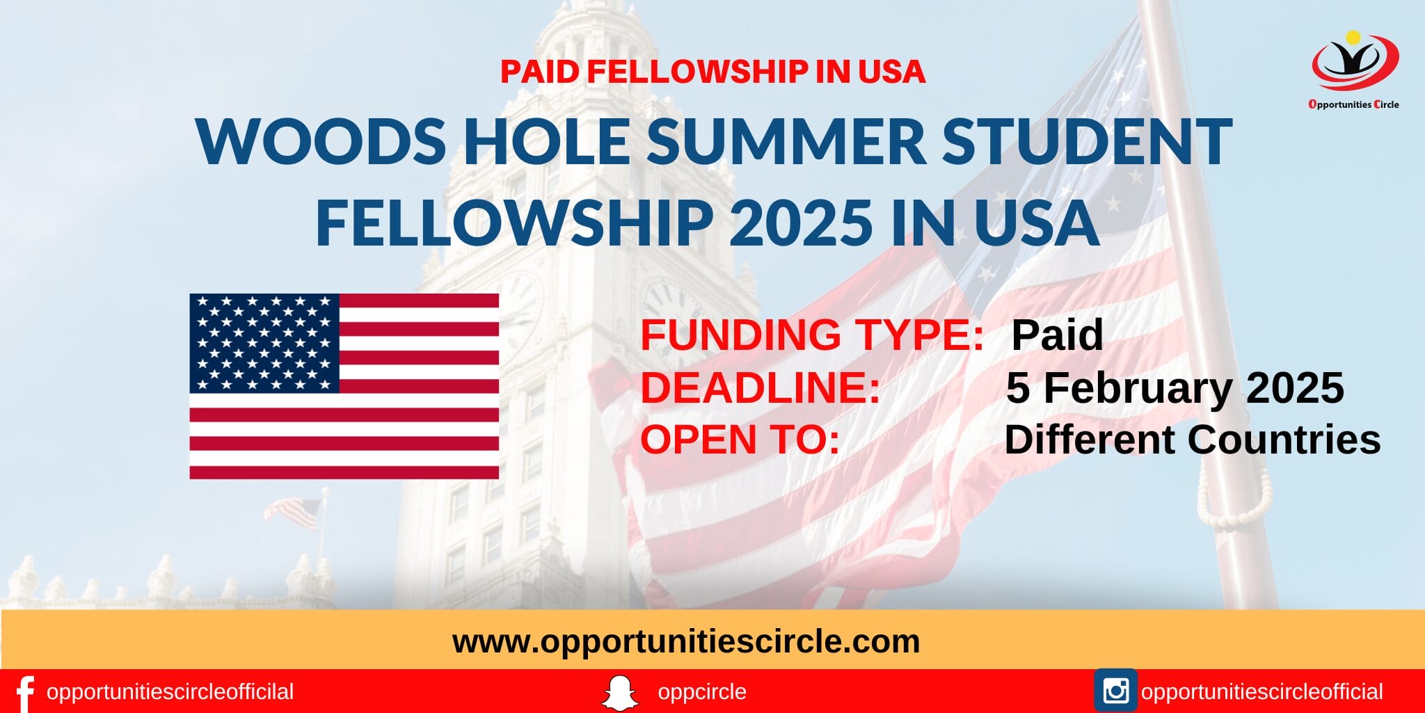 Woods Hole Summer Student Fellowship 2025 in the USA | Fully Funded ...