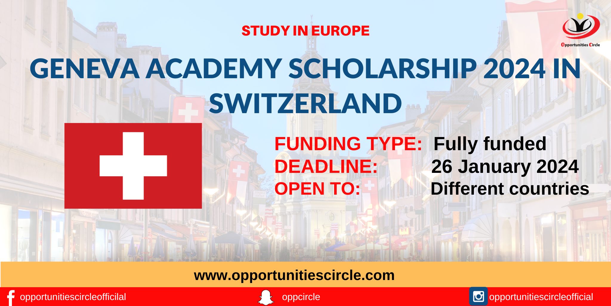 Geneva Academy Scholarship 2024 in Switzerland | Funded - Opportunities Circle