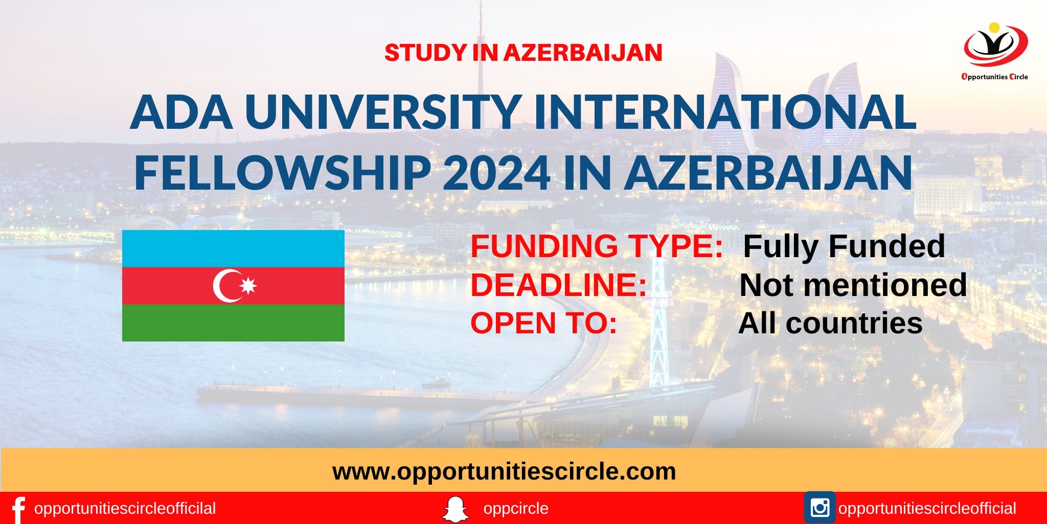ADA University International Fellowship 2024 in Azerbaijan | Fully Funded - Opportunities Circle