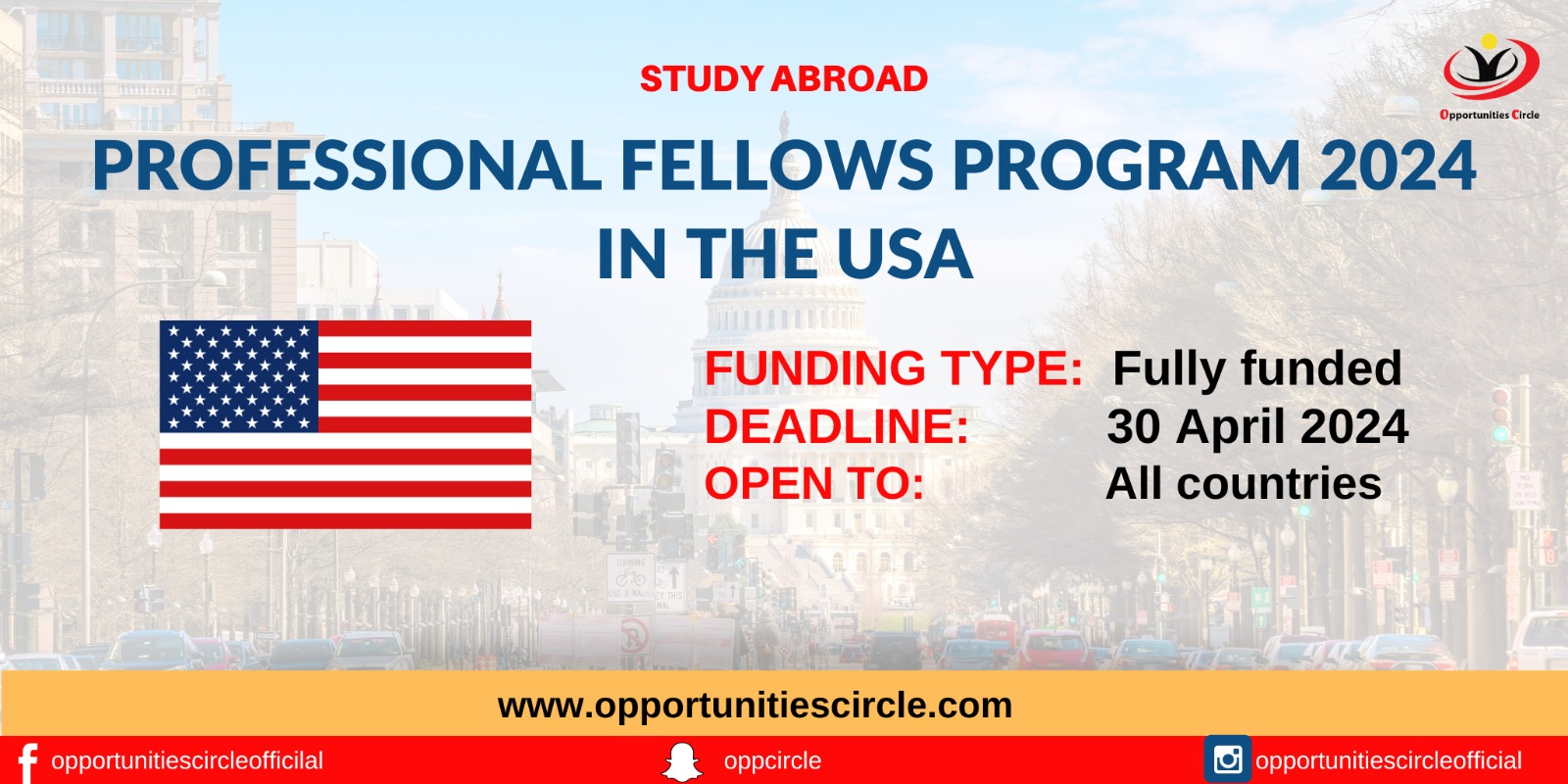 Professional Fellows Program 2024 in USA | PFP 2024 | Fully Funded - Opportunities Circle
