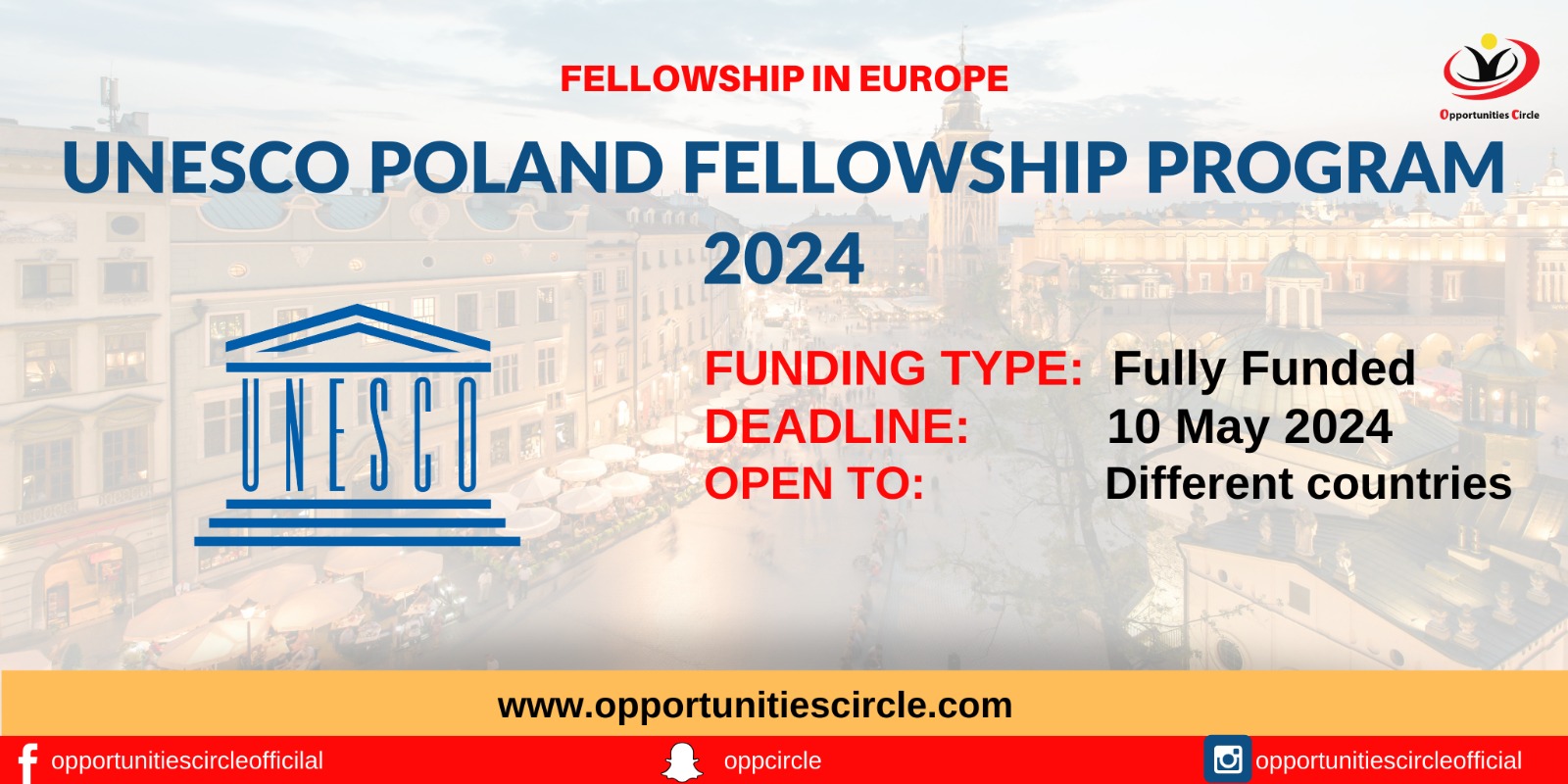 UNESCO Poland Fellowship Program 2024 | Fully Funded Fellowship in ...