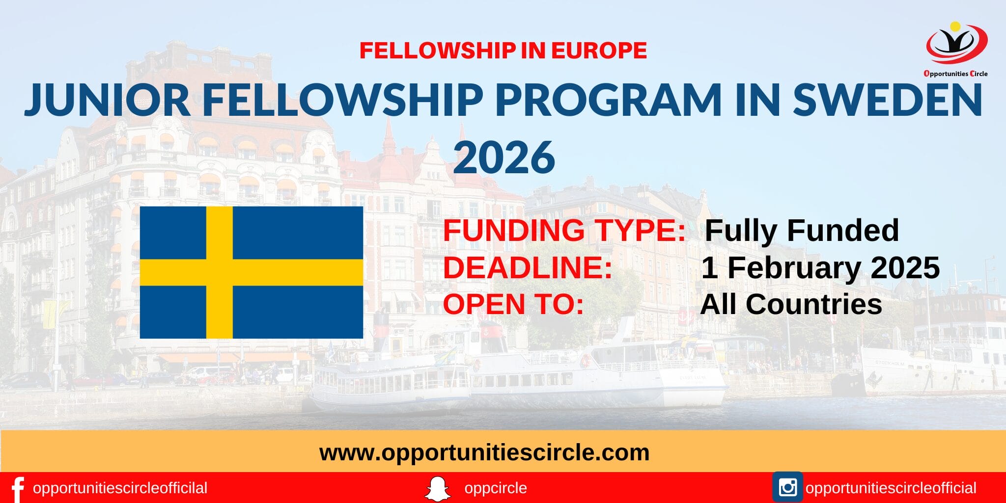Junior Fellowship Program in Sweden 2026 - Opportunities Circle