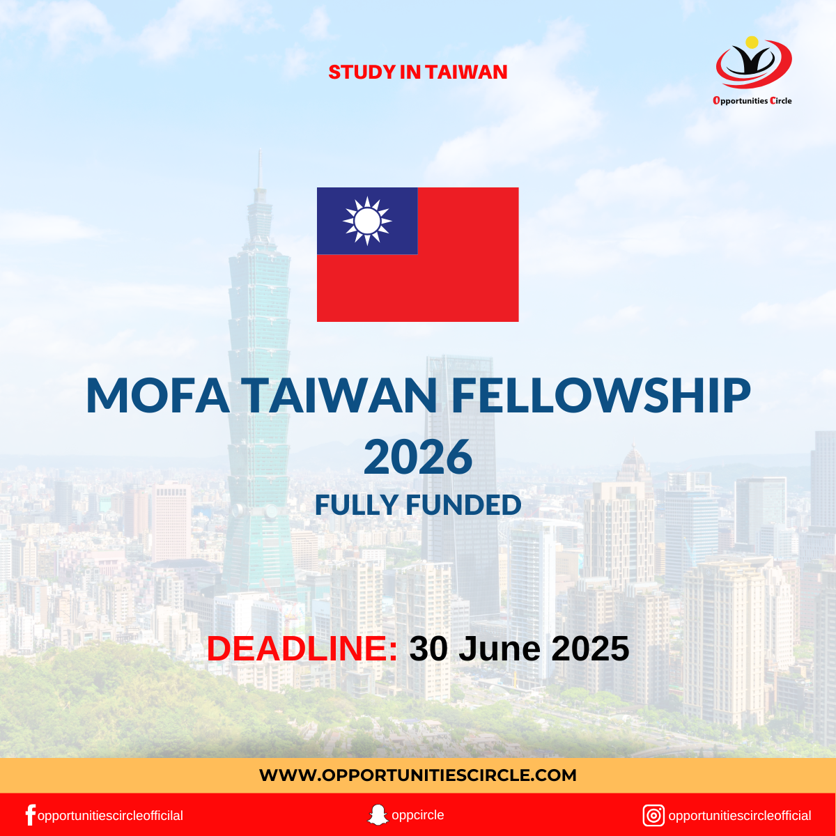 MOFA Taiwan Fellowship 2026 | Fully Funded - Opportunities Circle