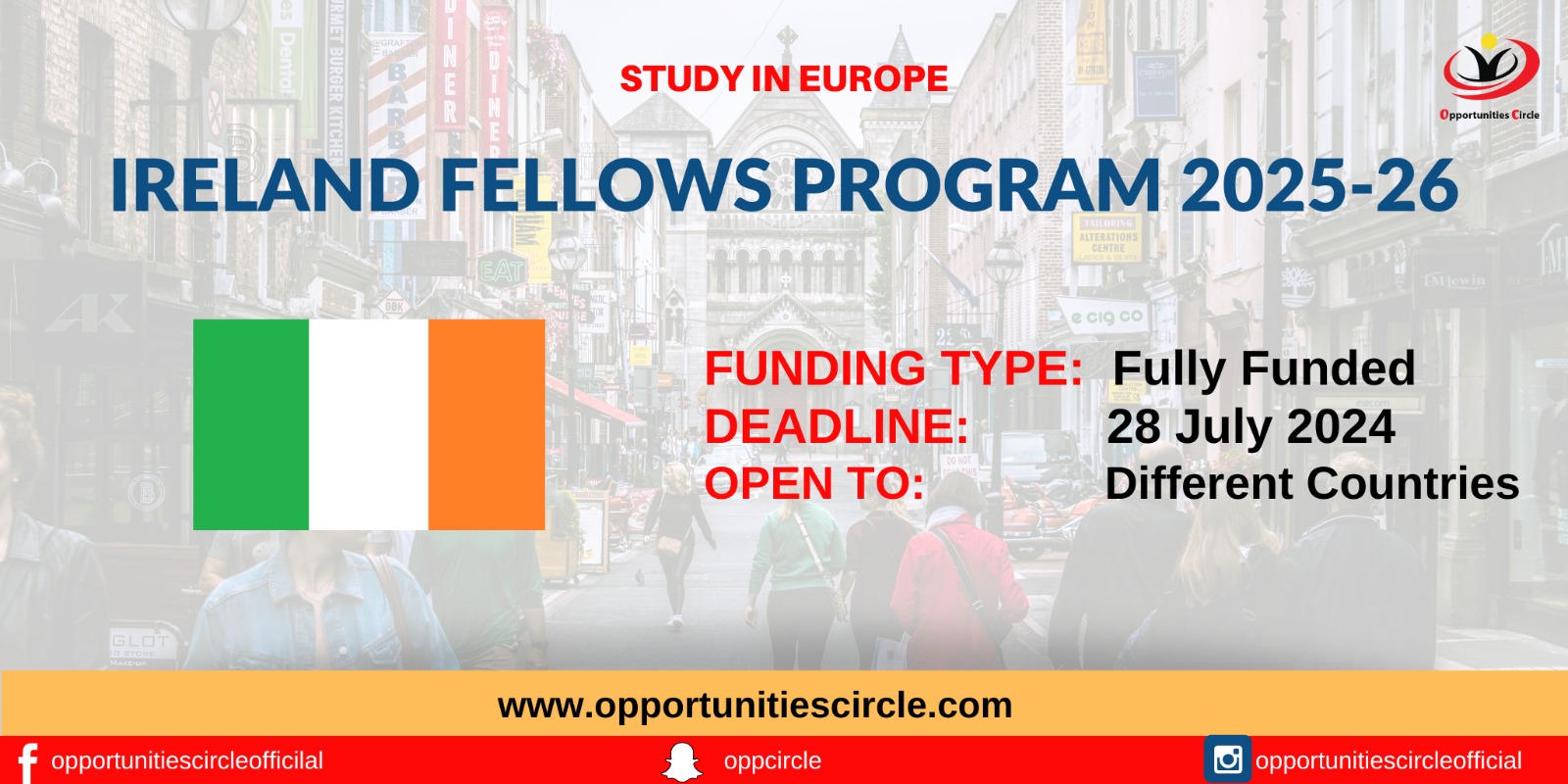 Ireland Fellows Program 2025-26 | Fully Funded - Opportunities Circle
