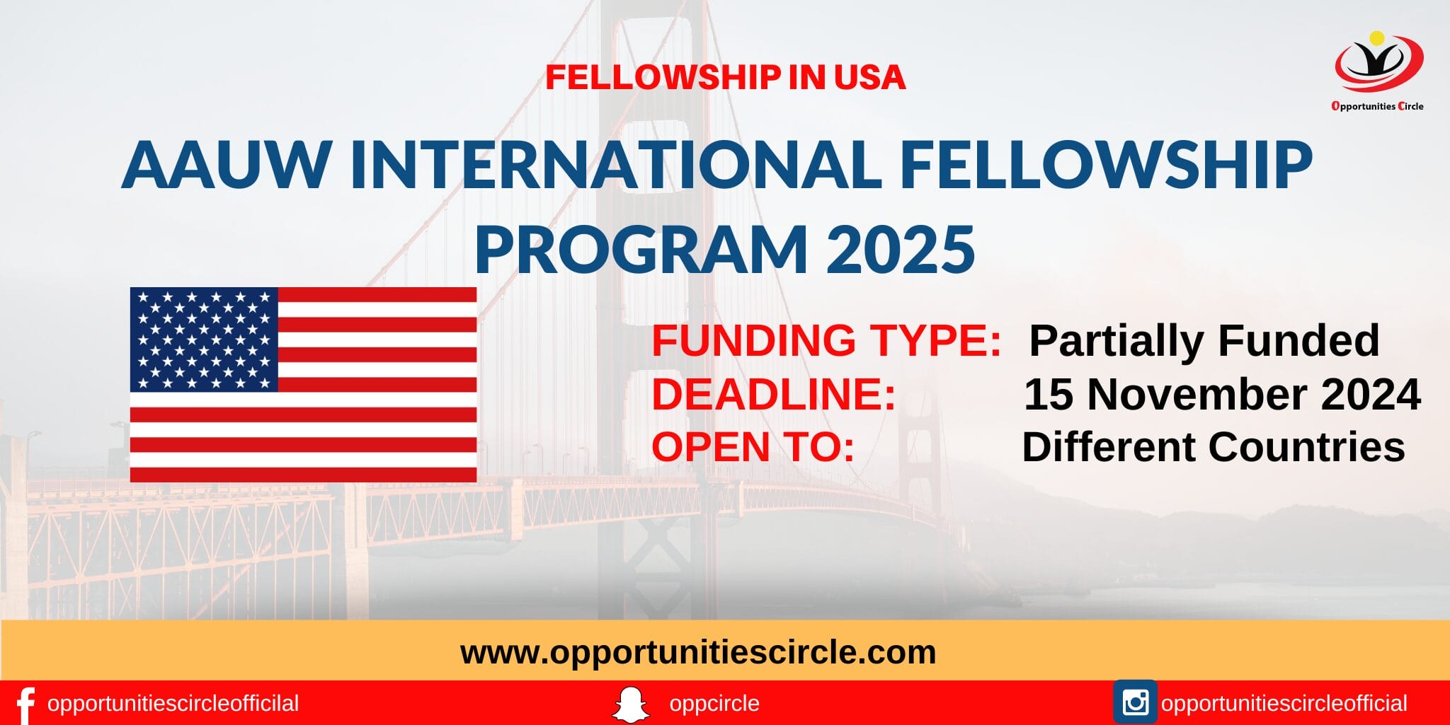 AAUW International Fellowships 2025 in USA - Opportunities Circle