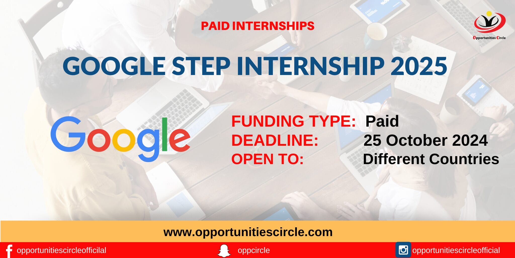 Google STEP Internship 2025 | Paid Internships - Opportunities Circle