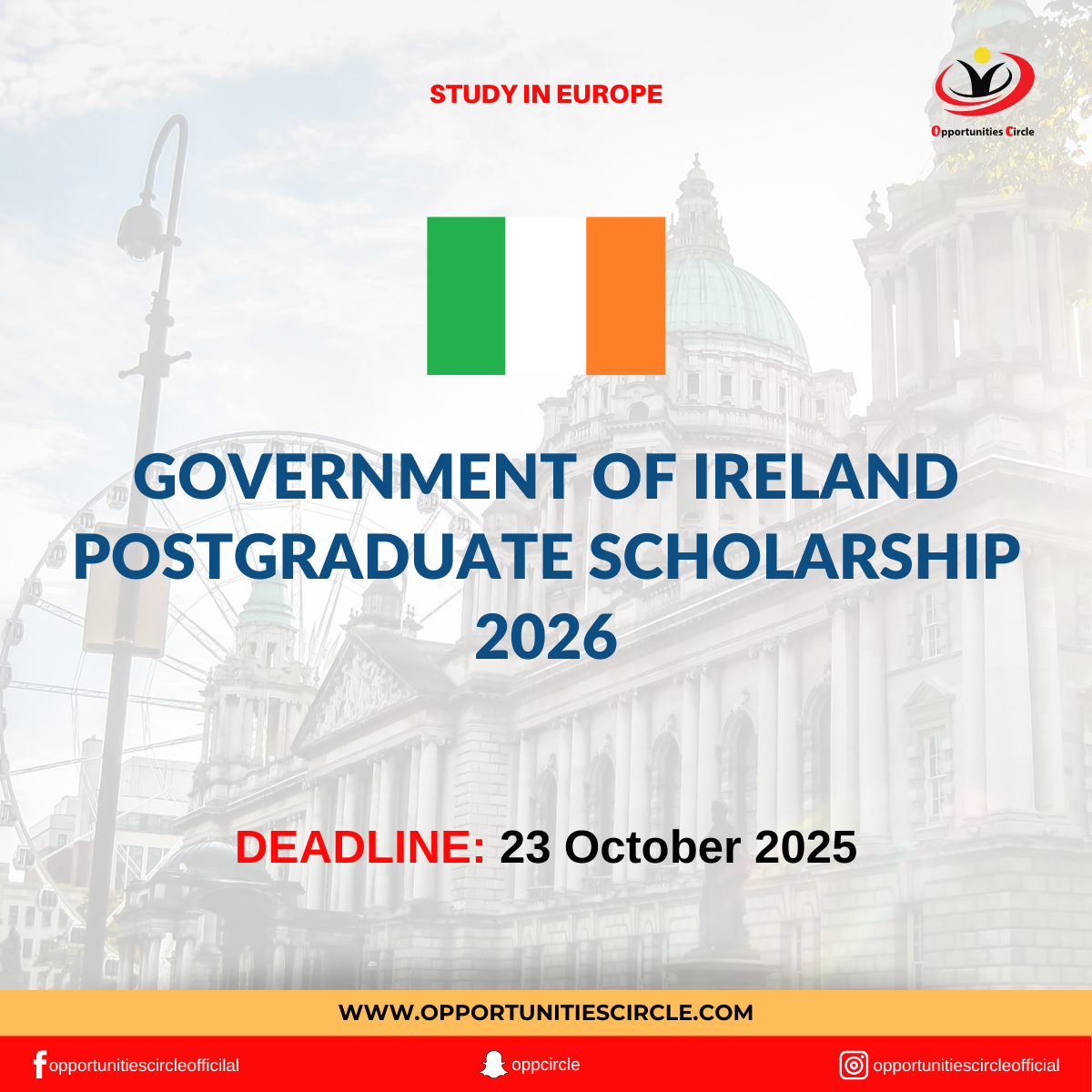 Government of Ireland Postgraduate Scholarship 2026 | Study in Europe ...