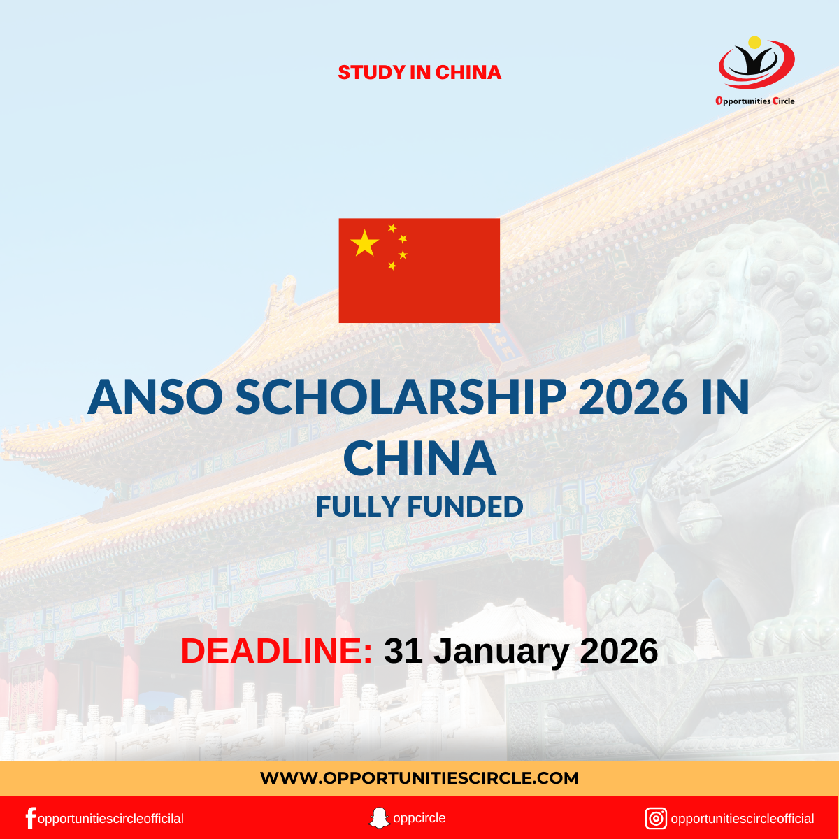 ANSO Scholarship 2026 in China | Fully Funded - Opportunities Circle
