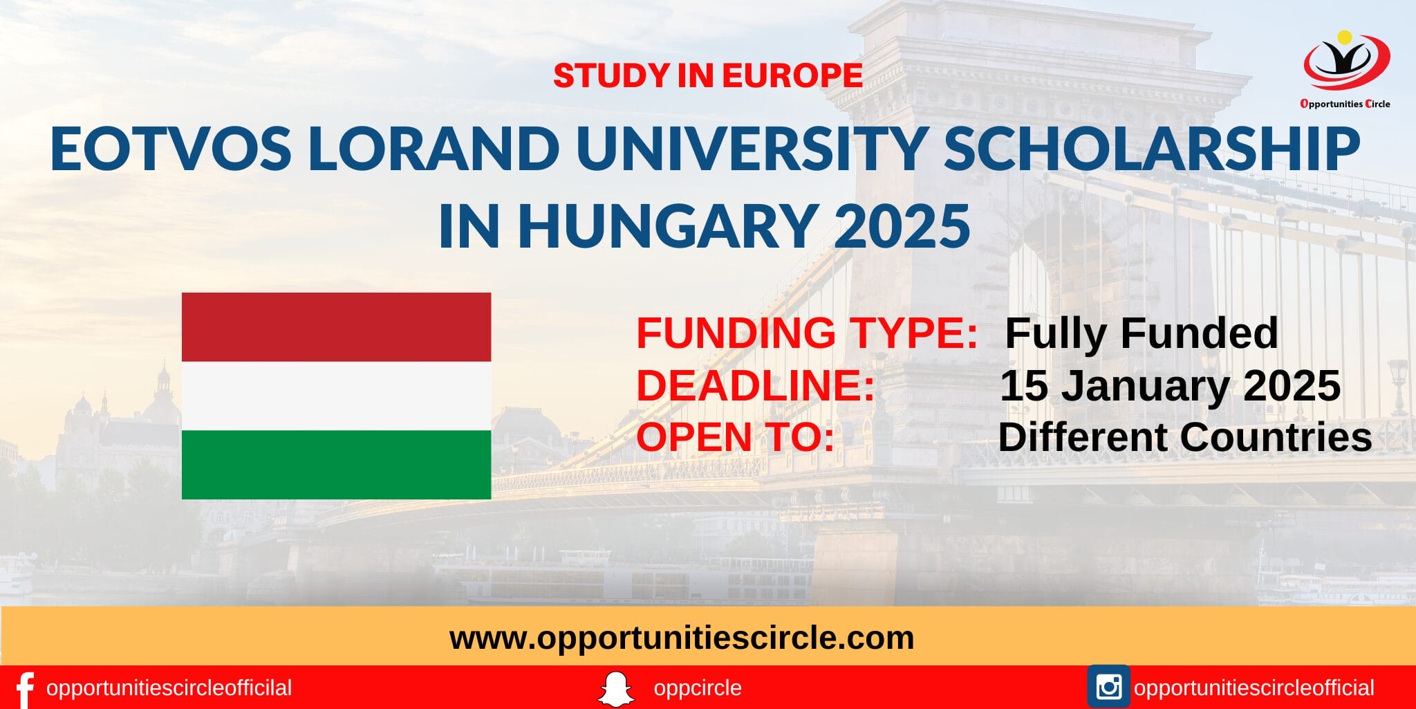 Eotvos Lorand University Scholarship in Hungary 2025 | Fully Funded - Opportunities Circle