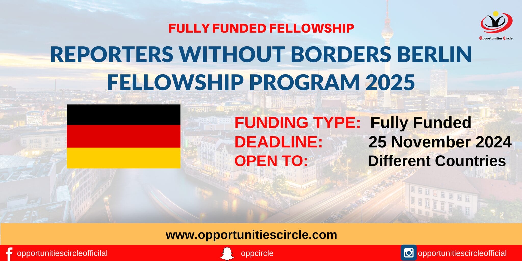Reporters Without Borders Berlin Fellowship Program 2025 | Fully Funded ...