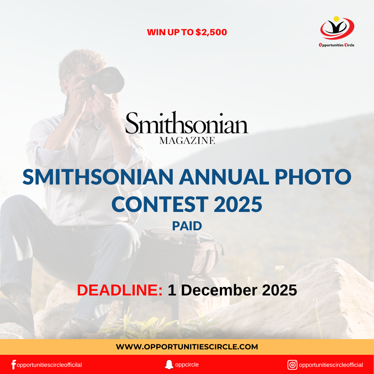 Smithsonian Annual Photo Contest 2025 | Win up to $2,500 ...