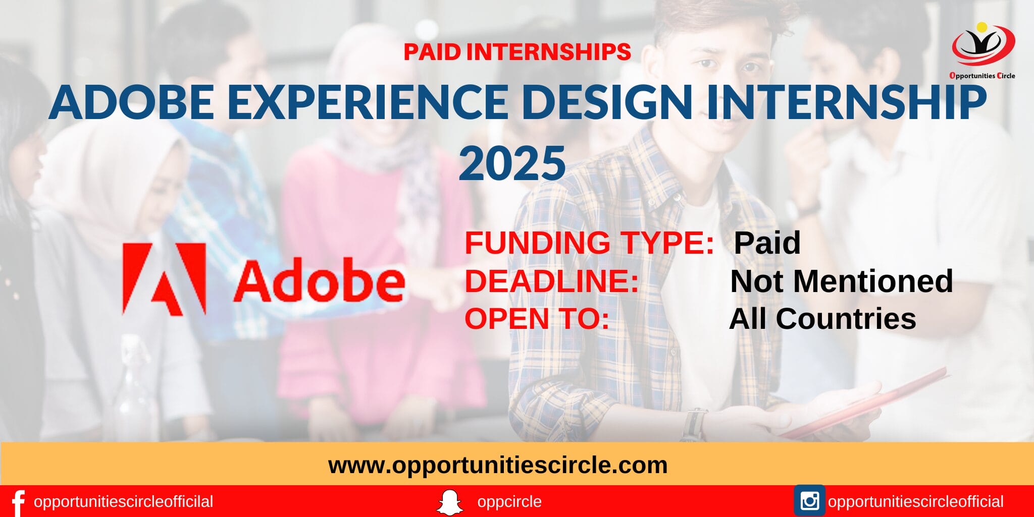 Adobe Experience Design Internship 2025 | Paid Internship - Opportunities Circle