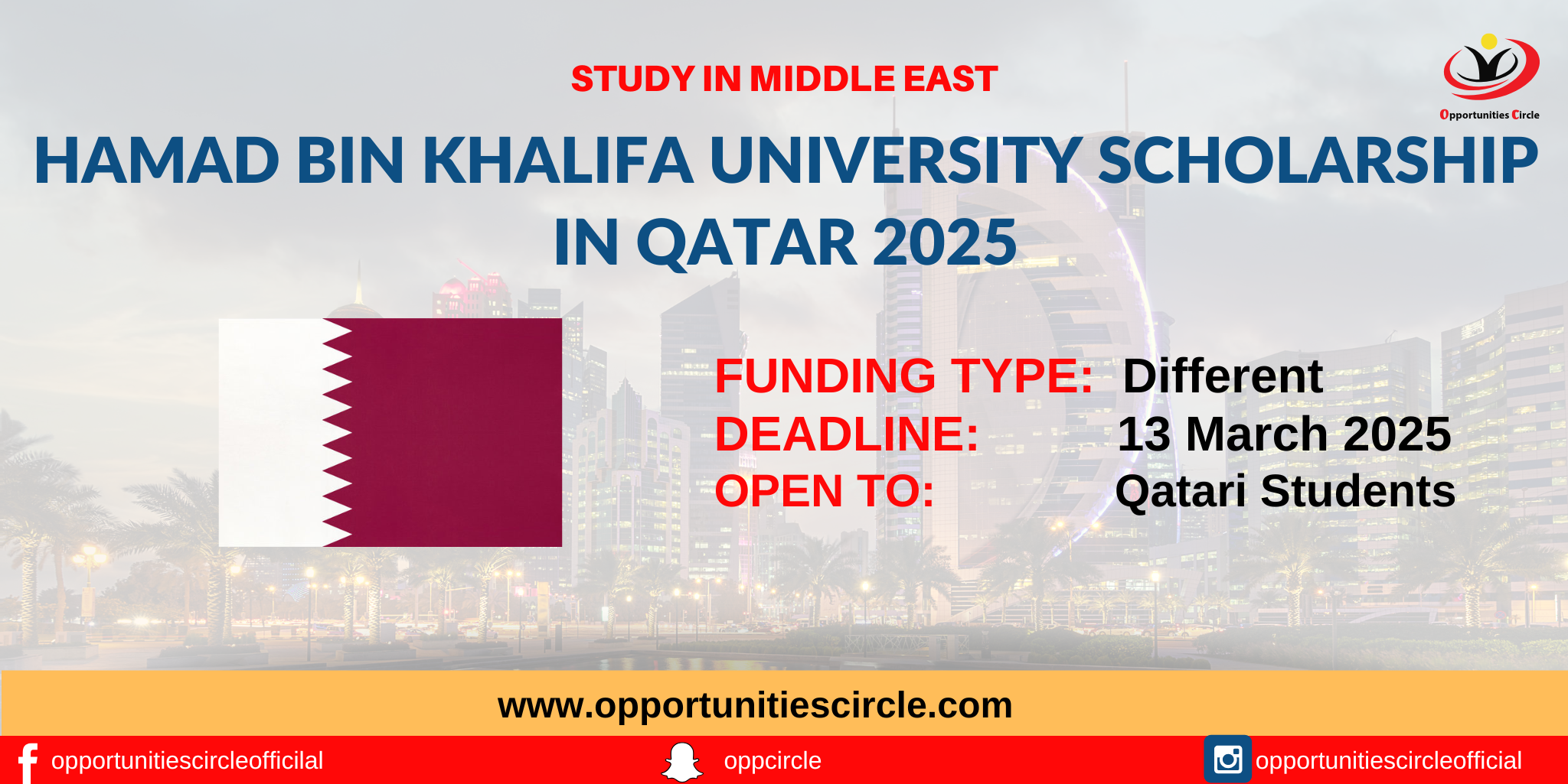 Hamad Bin Khalifa University Scholarship in Qatar 2025 - Opportunities ...