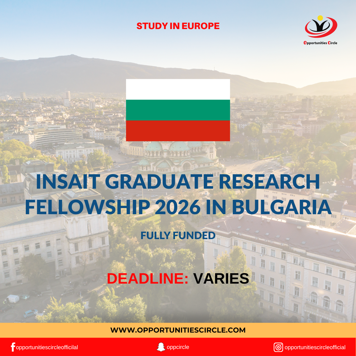 INSAIT Graduate Research Fellowship 2026 in Bulgaria | Fully Funded ...