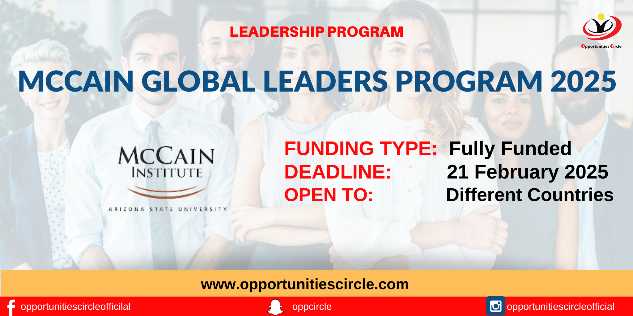 McCain Global Leaders Program 2025 | Fully Funded - Opportunities Circle
