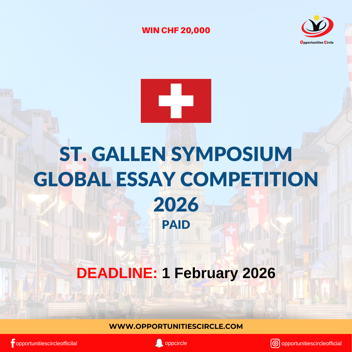 St. Gallen Symposium Global Essay Competition 2026 | Win CHF 20,000 ...