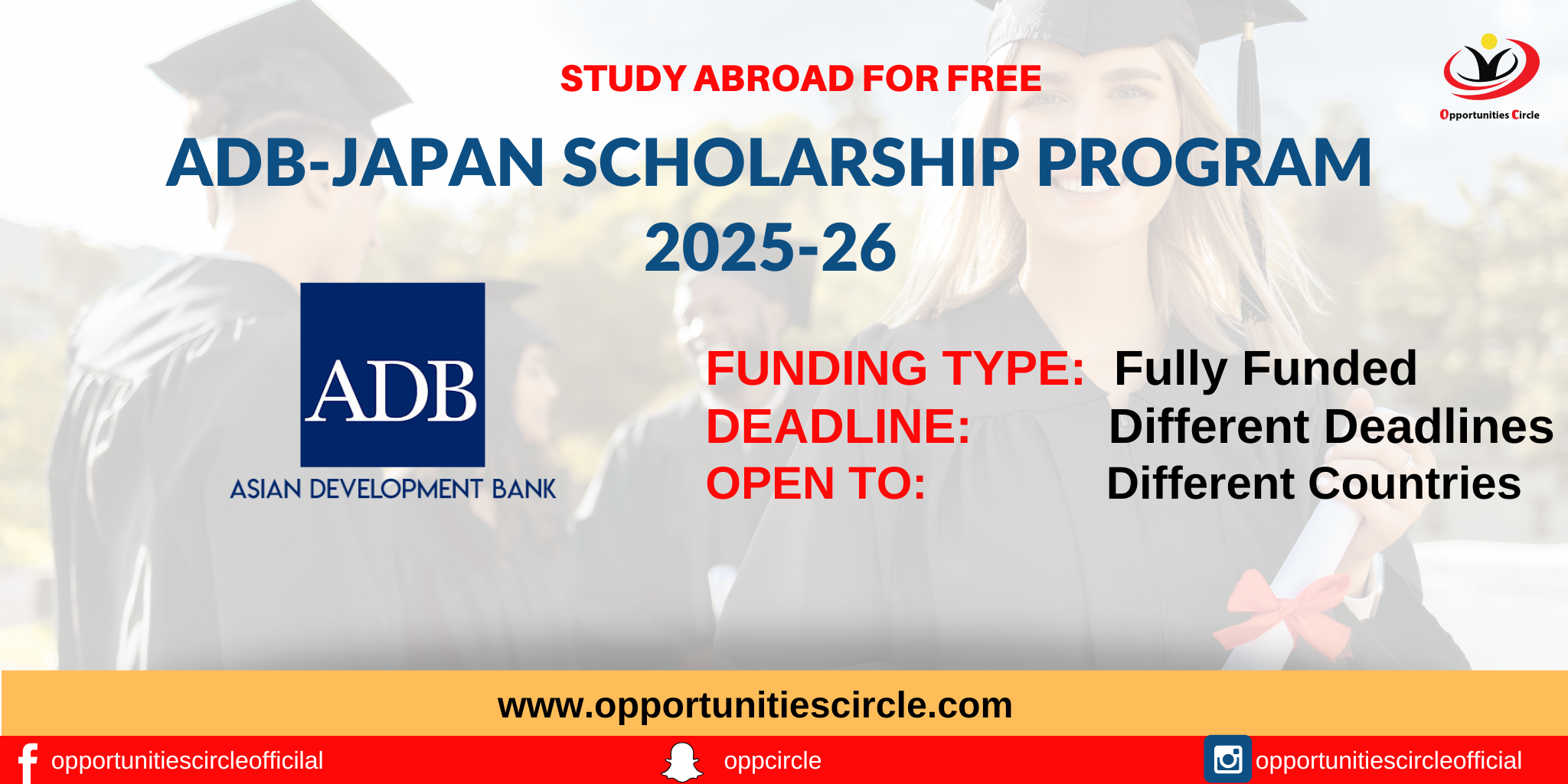 ADB-Japan Scholarship Program 2025-26 | ADB-JSP 2025 | Fully funded - Opportunities Circle