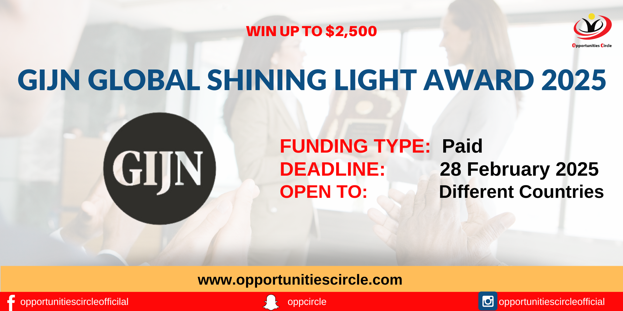 GIJN Global Shining Light Award 2025 | Win up to $2,500 - Opportunities ...
