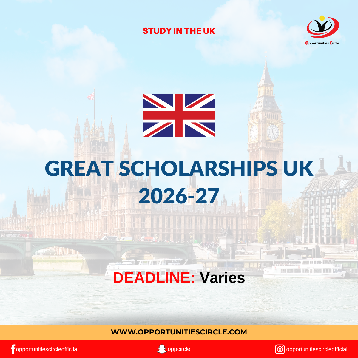 GREAT Scholarships UK 2026-27 | British Council - Opportunities Circle