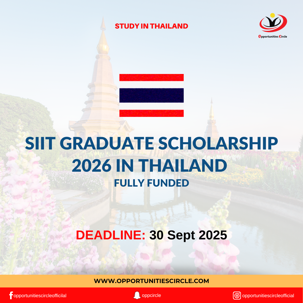 SIIT Graduate Scholarship 2026 in Thailand | Fully Funded ...