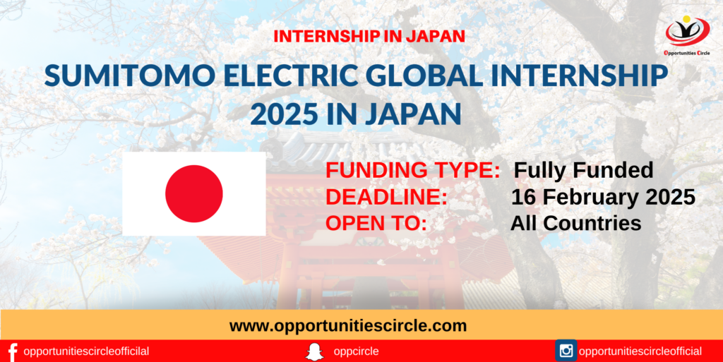Sumitomo Electric Global Internship 2025 in Japan | Fully Funded ...