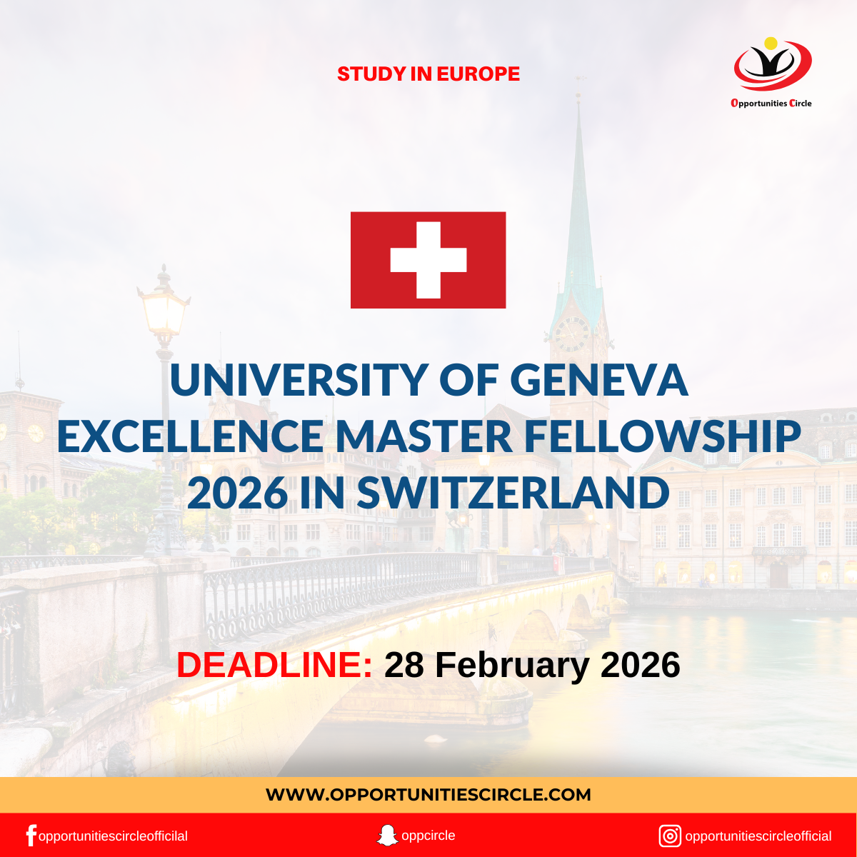 University of Geneva Excellence Master Fellowship 2026 in Switzerland ...