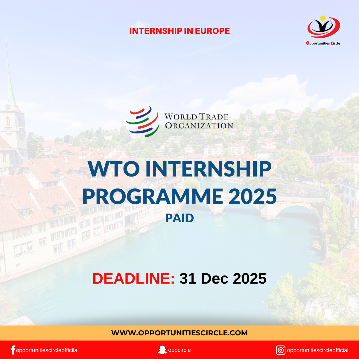 WTO Internship Programme 2025 | Paid Internship - Opportunities Circle