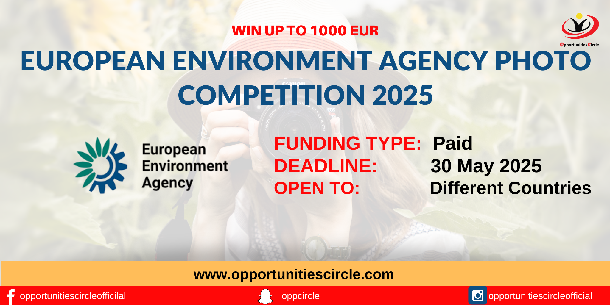 European Environment Agency Photo Competition 2025 | Win up to 1000 EUR - Opportunities Circle