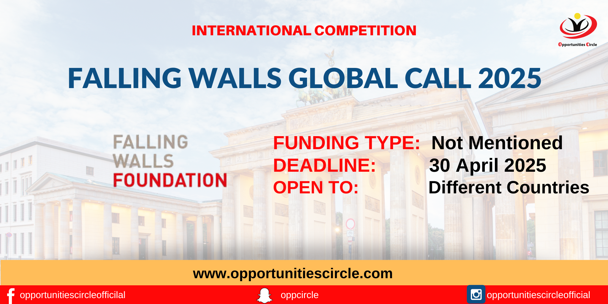 Falling Walls Global Call 2025 - Opportunities Circle