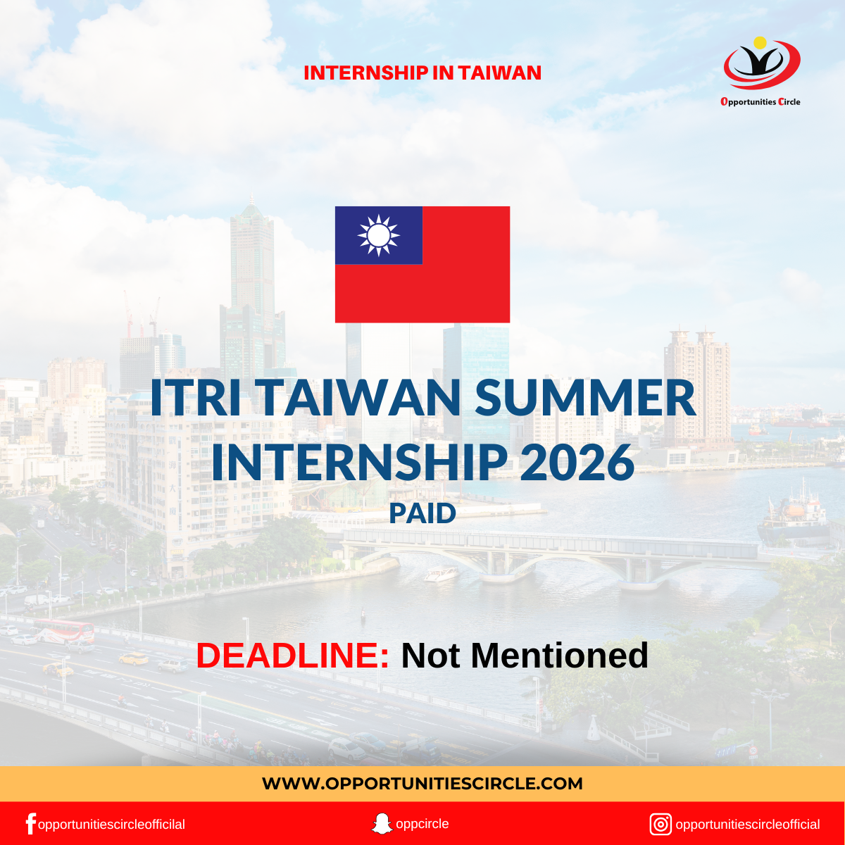 ITRI Taiwan Summer Internship 2026 | Paid Internship - Opportunities Circle