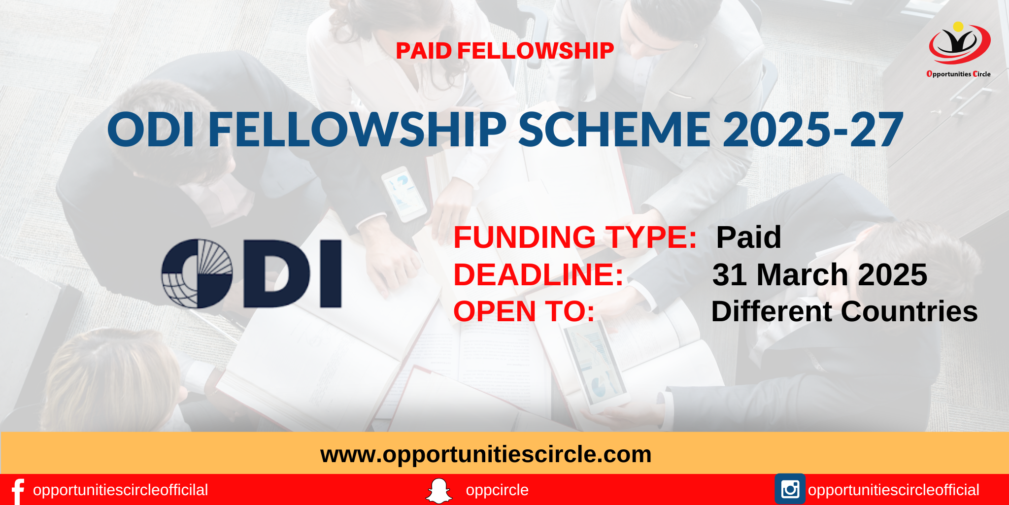 ODI Fellowship Scheme 2025-27 | Paid Fellowship - Opportunities Circle