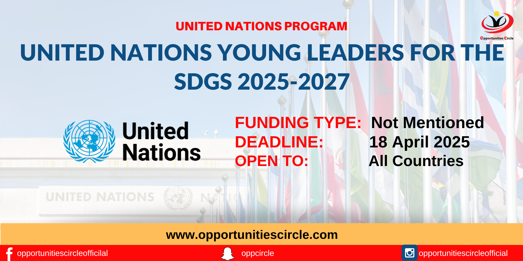 United Nations Young Leaders for the SDGs 2025-2027 - Opportunities Circle United Nations Young Leaders for the SDGs 2025-2027 - Opportunities Circle