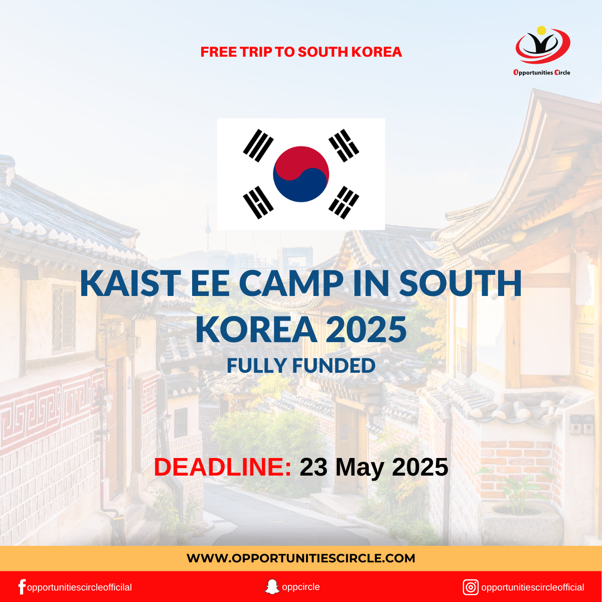 KAIST EE Camp in South Korea 2025 | Fully Funded Trip to South Korea - Opportunities Circle