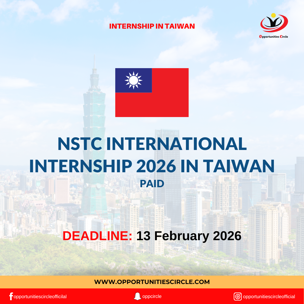 NSTC International Internship 2026 in Taiwan | Paid Internships ...