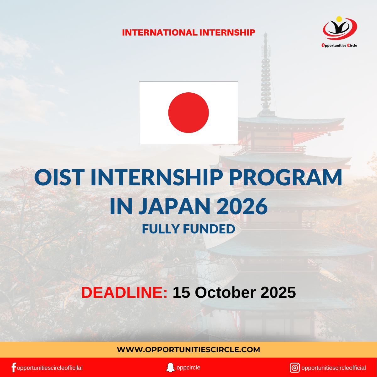 OIST Internship Program in Japan 2026 | Fully Funded - Opportunities Circle