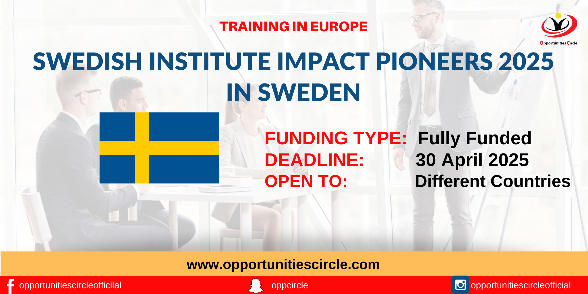 Swedish Institute Impact Pioneers 2025 in Sweden | Fully Funded ...