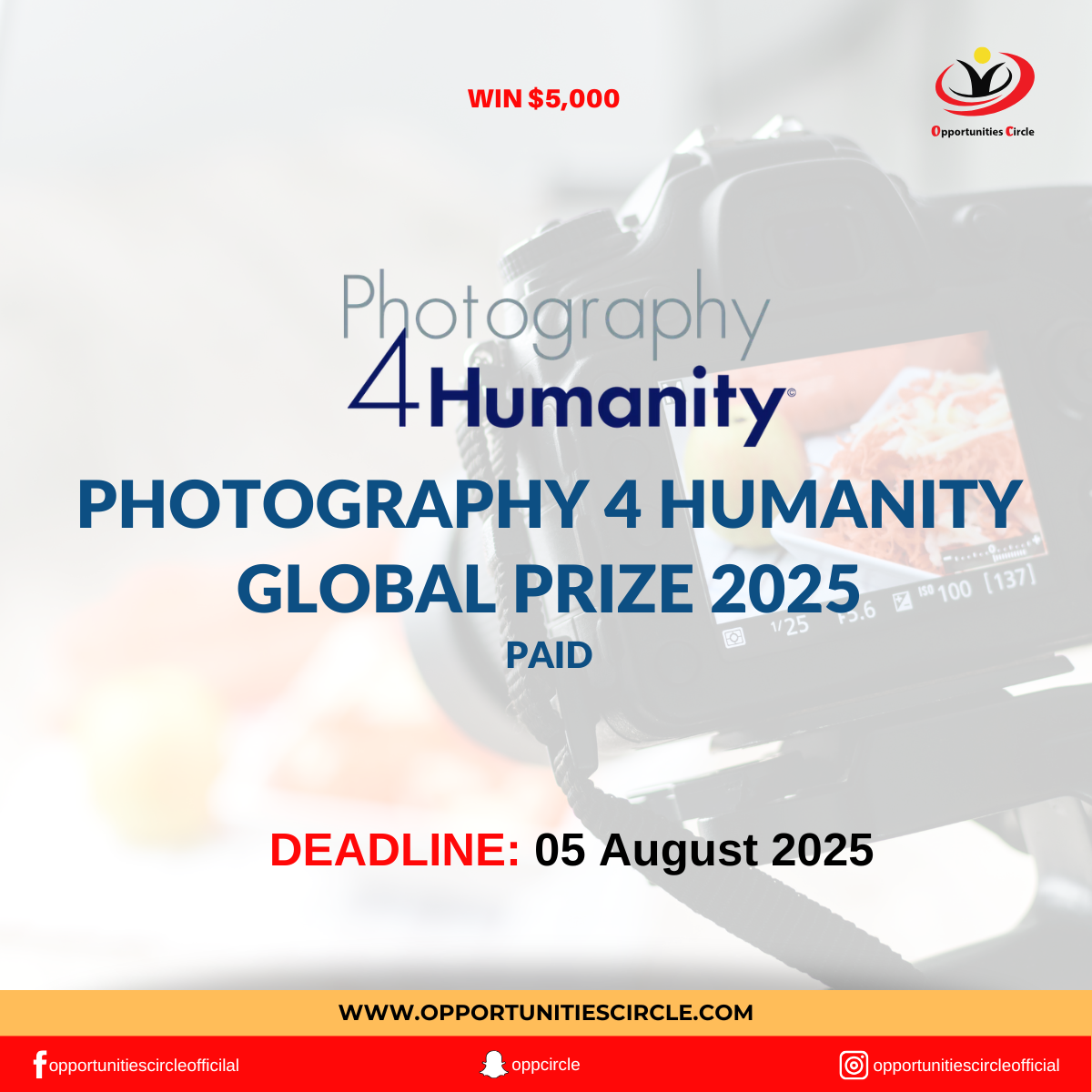 Photography 4 Humanity Global Prize 2025 | Win $5,000 - Opportunities ...