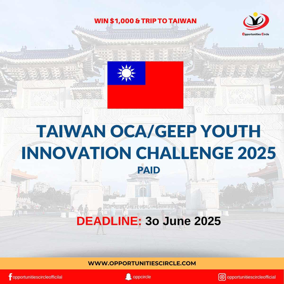 Taiwan OCA/GEEP Youth Innovation Challenge 2025 | Win $1,000 & Trip to ...