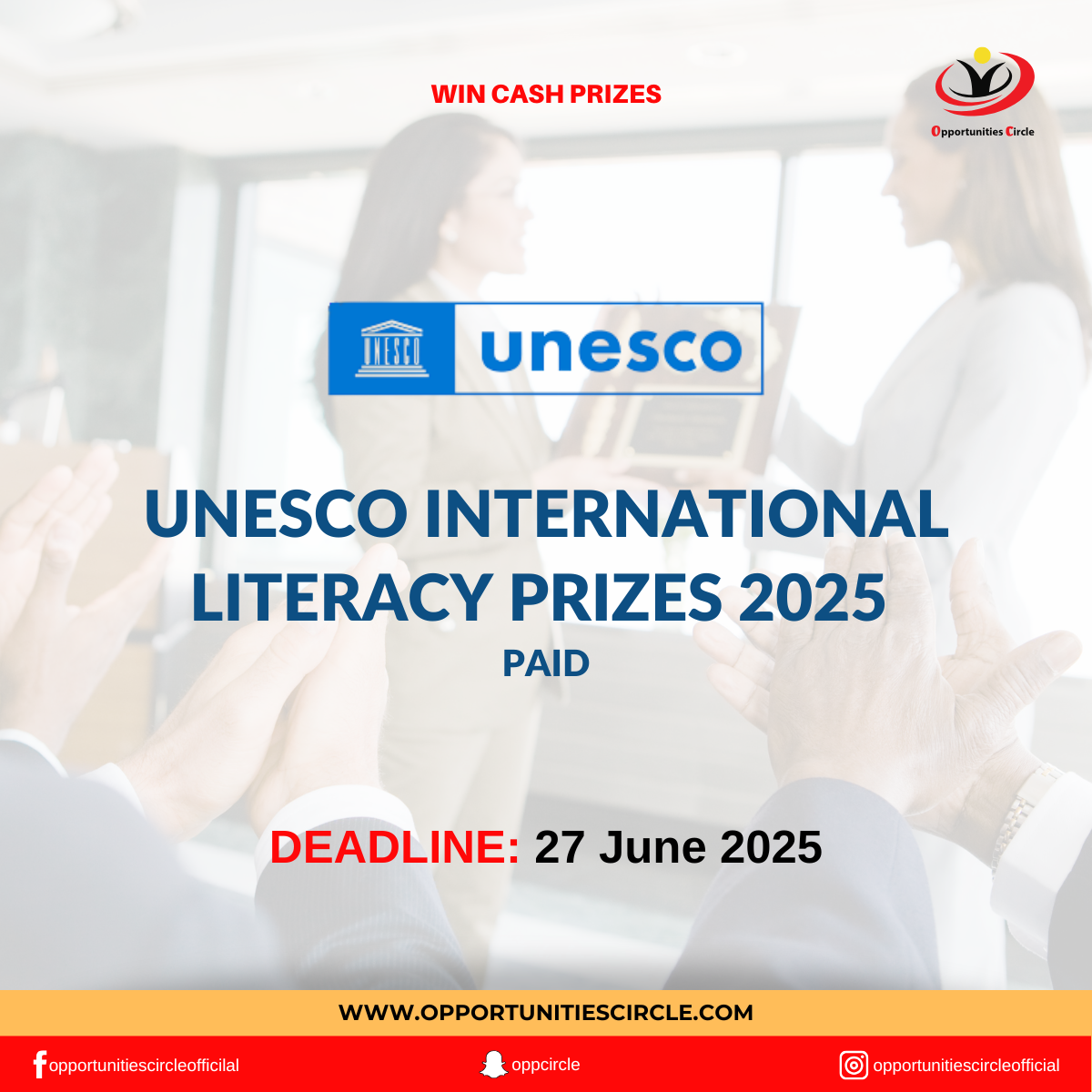 UNESCO International Literacy Prizes 2025 | Up to $30,000 ...
